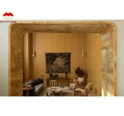Cina Stile di design moderno Italia Luxury Big Slab Sienna Piastrelle di marmo dorato per pannelli di parete e tavoli dell'hotel in vendita