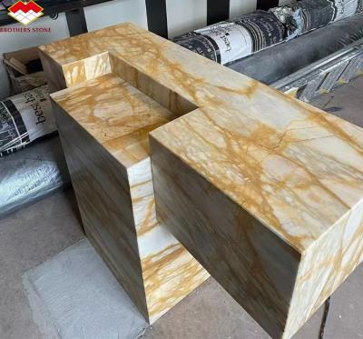 Cina Stile di design moderno Italia Luxury Big Slab Sienna Piastrelle di marmo dorato per pannelli di parete e tavoli dell'hotel in vendita