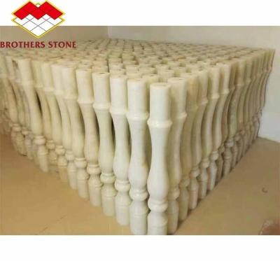 China White and Green Onyx Marble Handrail for Staircase Modern Polished Balustrades Column for sale