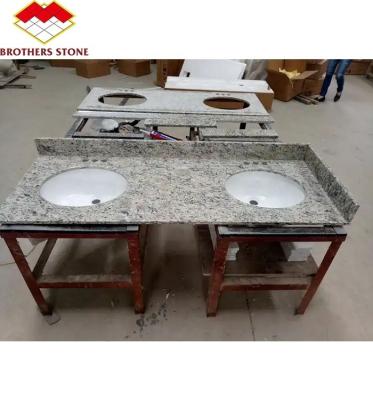 Cina Top in granito tagliato su misura per hotel di lusso bagno vanità lucidato di pietra naturale in vendita
