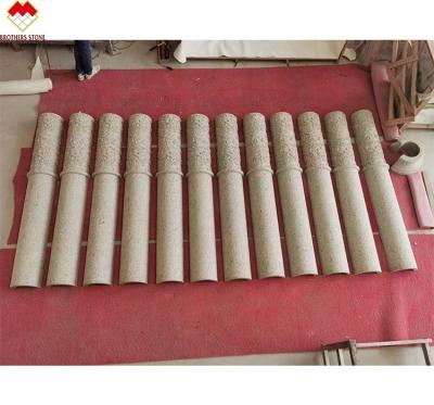 China Columna de relieve de piedra natural para diseño de pilares huecos al aire libre en la decoración del hotel en venta