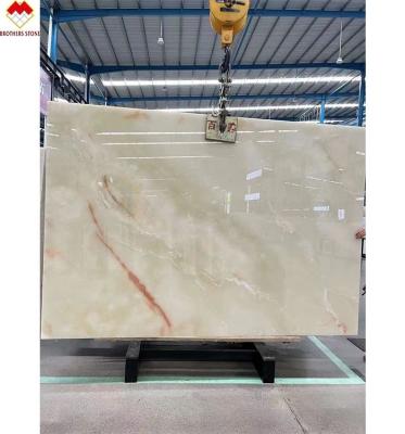 China Achtergrondverlichting Royal White Onyx Marble Slab voor aanpasbare tafel countertop en wandpaneel Te koop