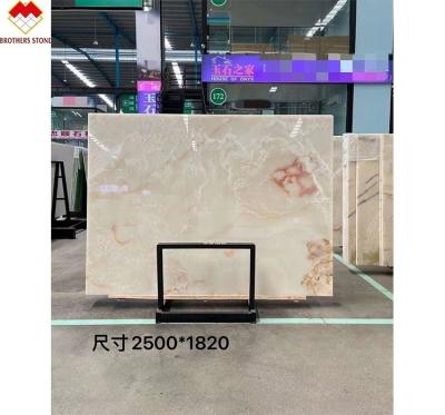 China Achtergrondverlichting Royal White Onyx Marble Slab voor aanpasbare tafel countertop en wandpaneel Te koop
