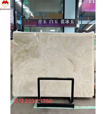 China Achtergrondverlichting Royal White Onyx Marble Slab voor aanpasbare tafel countertop en wandpaneel Te koop