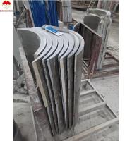 China Modern Design Customized Grey Marble Column Cladding Arc Hollow Marble Pillar Design for sale
