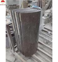 China Modern Design Customized Grey Marble Column Cladding Arc Hollow Marble Pillar Design for sale