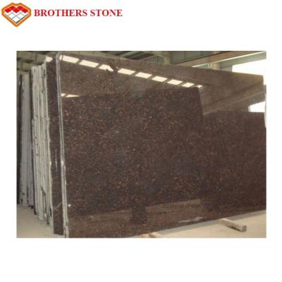 China Natuursteentan betegelt het Bruine Graniet Opgepoetste Oppervlakte beëindigt 17mm200mm Dikte Te koop