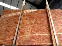 China Customized Size Orange Red Marble Stone Tile Exterior Wall Cladding Use for sale