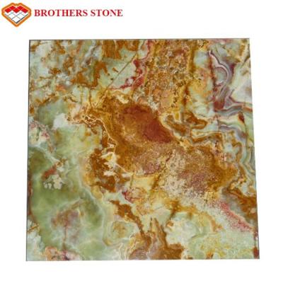 Cina Lastra verde chiaro su misura della pietra del marmo di onyx con spessore di 15-18mm in vendita
