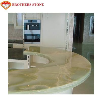 China Light Green Onyx Jade Green Stone Flooring With 15-18mm Thickness for sale