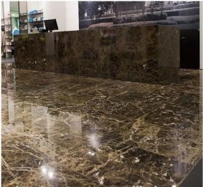 China Marron Emperador Dark Marble Stone Slab , Granite Bathroom Tiles For Floor And Wall for sale