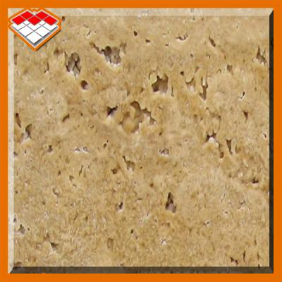 China Yellow Travertine Polish Honed CE 30mm Marble Stone Slab for sale