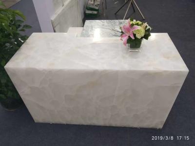 Cina Piani d'appoggio di pietra preziosi dei semi retroilluminati di marmo bianchi dell'onyx dell'onyx di era glaciale in vendita