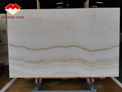 China Hintergrundbeleuchtetes weißes hölzernes Onyx-Buch brachte 18mm Jade Onyx Slab zusammen zu verkaufen