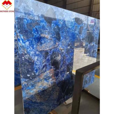 Cina Controsoffitti su ordinazione di terrazzo di terrazzo dell'oceano del marmo della lastra blu naturale della pietra in vendita