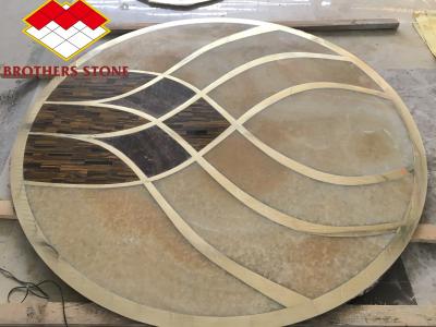 Cina Marmo su ordinazione di Jet Medallion Natural Wall Decoration dell'acqua del pavimento di mosaico in vendita