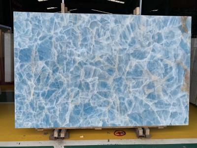 Cina Lastra traslucida retroilluminata dell'onyx di Crystal Agate Stone Blue Marble del pannello di parete in vendita