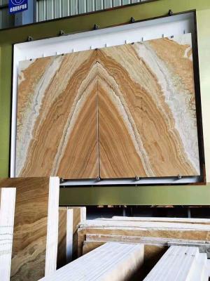 Cina Fondo giallo e bianco della parete del marmo di Royal Wood Grain del conte di Mulge in vendita