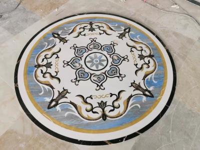 Cina Il marmo rotondo Waterjet del fiore naturale piastrella il tappeto del medaglione in vendita