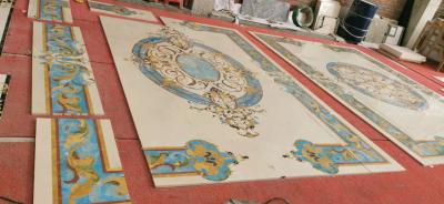 Cina Il marmo rotondo Waterjet del fiore naturale piastrella il tappeto del medaglione in vendita