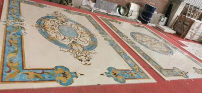 Cina Il marmo rotondo Waterjet del fiore naturale piastrella il tappeto del medaglione in vendita