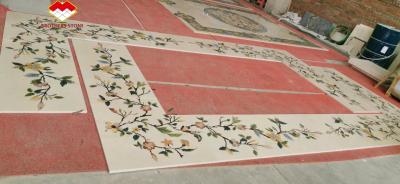 Cina Il marmo rotondo Waterjet del fiore naturale piastrella il tappeto del medaglione in vendita
