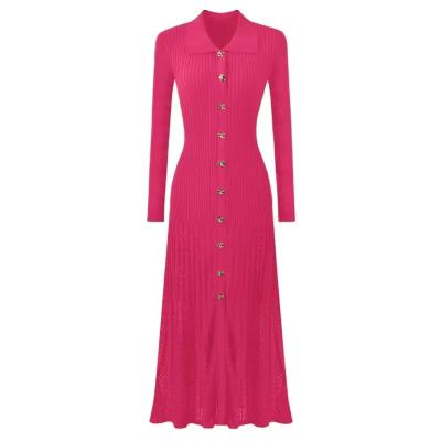 China Knitted Maxi Dress - Long Knit Dress with Comfortable Fit and Stylish Design for sale