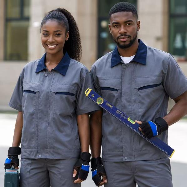 Quality Durable Industrial Work Jacket and Pants Set with Multiple Pockets and Reinforced Stitching for sale