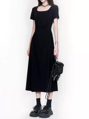 China Women's Cotton Casual Style Machine Washable Fit-and-Flare Midi Dress for Everyday Wear for sale