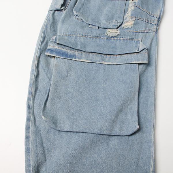 Quality Women's Denim Cargo Jumpsuit with Multi-Pocket Design, Durable Denim Fabric, and Relaxed Wide-Leg Cut for sale