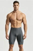 China Men's High-Stretch Compression Shorts with Ergonomic Panel Construction and Back Storage Pocket for Training for sale