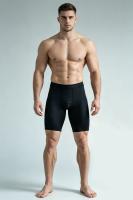 China Men's High-Stretch Compression Shorts with Ergonomic Panel Construction and Back Storage Pocket for Training for sale