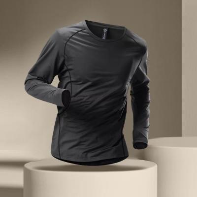 China Men's Long Sleeve Compression Shirt Base Layer with Moisture-Wicking Four-Way Stretch and Breathable Fabric for Sports for sale