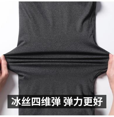 China Men’s Ice Silk Sports Vest and Double Layer Running Shorts Set - Breathable and Cooling Athletic Training Wear for sale