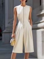 Quality Women's Sleeveless Wide-Leg Jumpsuit with High Waist Shaping and Flowing for sale