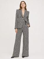 Quality Women's Geometric Print Blazer Pants Set with High-Waisted Wide-Leg Pants and for sale