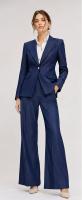 Quality Women's High-waisted Wide-leg Pants Set with Single-breasted Blazer in Polyester for sale