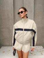Quality Women's Lightweight Windbreaker Jacket with High Stand Collar and Front Zipper for sale