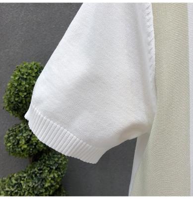 China Men's Knitted Polo Shirt with Contrast Stripe Design and Half-Zip Front Closure in Soft Cotton Blend Fabric for sale