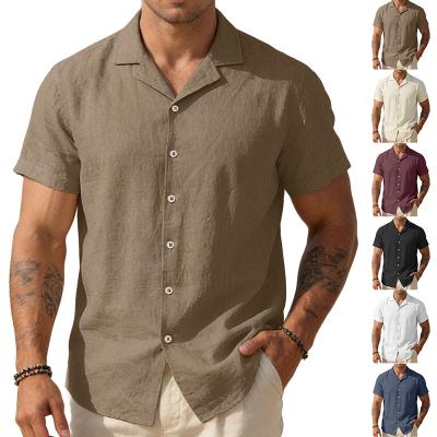 China Men's Textured Linen Blend Polo Shirt with Breathable Fabric and Classic Polo Collar for sale