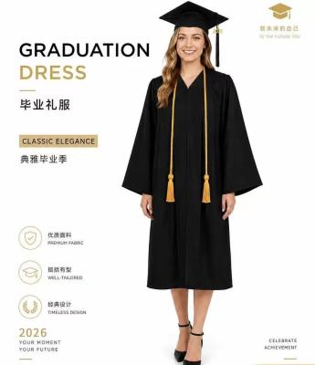 China Unisex Design Graduation Gown Set with Multiple Color Options and Honor Cord Included for Commencement Attire for sale