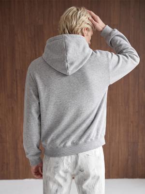 China Men's Tonal Embroidered Pullover Hoodie with Large Kangaroo Pocket and Ribbed Cuffs for sale