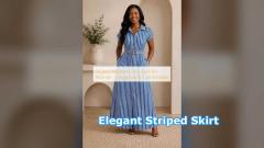 Elegant Striped Long Skirt for Women