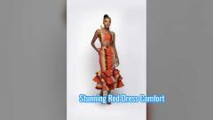 Elegant Red Dress Vibrant Color Comfortable Fit