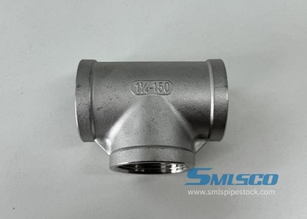 Quality 304 Stainless Steel Casting Tee Threaded NPT Class 150 Fitting for sale