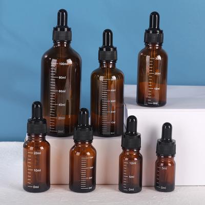 China 5ml graduated brown light-proof glass essential oil dropper essence bottle for sale