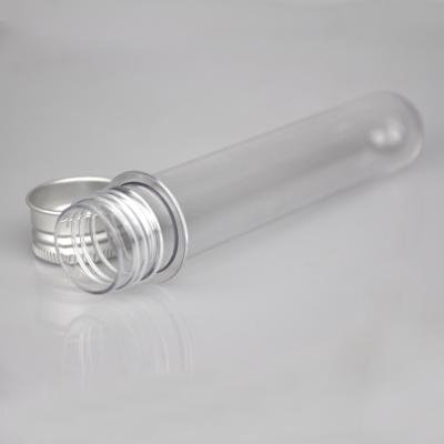 China Cosmetic packaging 40ml transparent cylindrical PET test tube mask powder bottle bath salt tube for sale