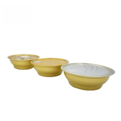 China Food-grade aluminum cans perfect for microwave heating and refrigeration with PP plastic or aluminum foil sealing lid for sale