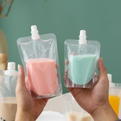 China Transparent disposable finished product bag suction bag milk tea yogurt soy milk traditional Chinese medicine liquid packaging bag self-supporting beverage bag for sale