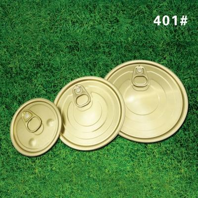 China Yellow and White Coated Can Lids for Easy-Open Packaging 401 Size 63mm Diameter Customizable Design Material Choice for sale